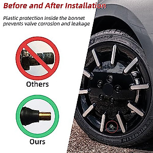 Ziciner 8 PCS Tire Valve Stem Cap Cover, Dustproof Valve Cover with Rubber Ring, Corrosion Resistant Leak-Proof Aluminum Alloy Wheel Valve Covers for Car, Truck, Motorcycle, Bike (Pure Grey)