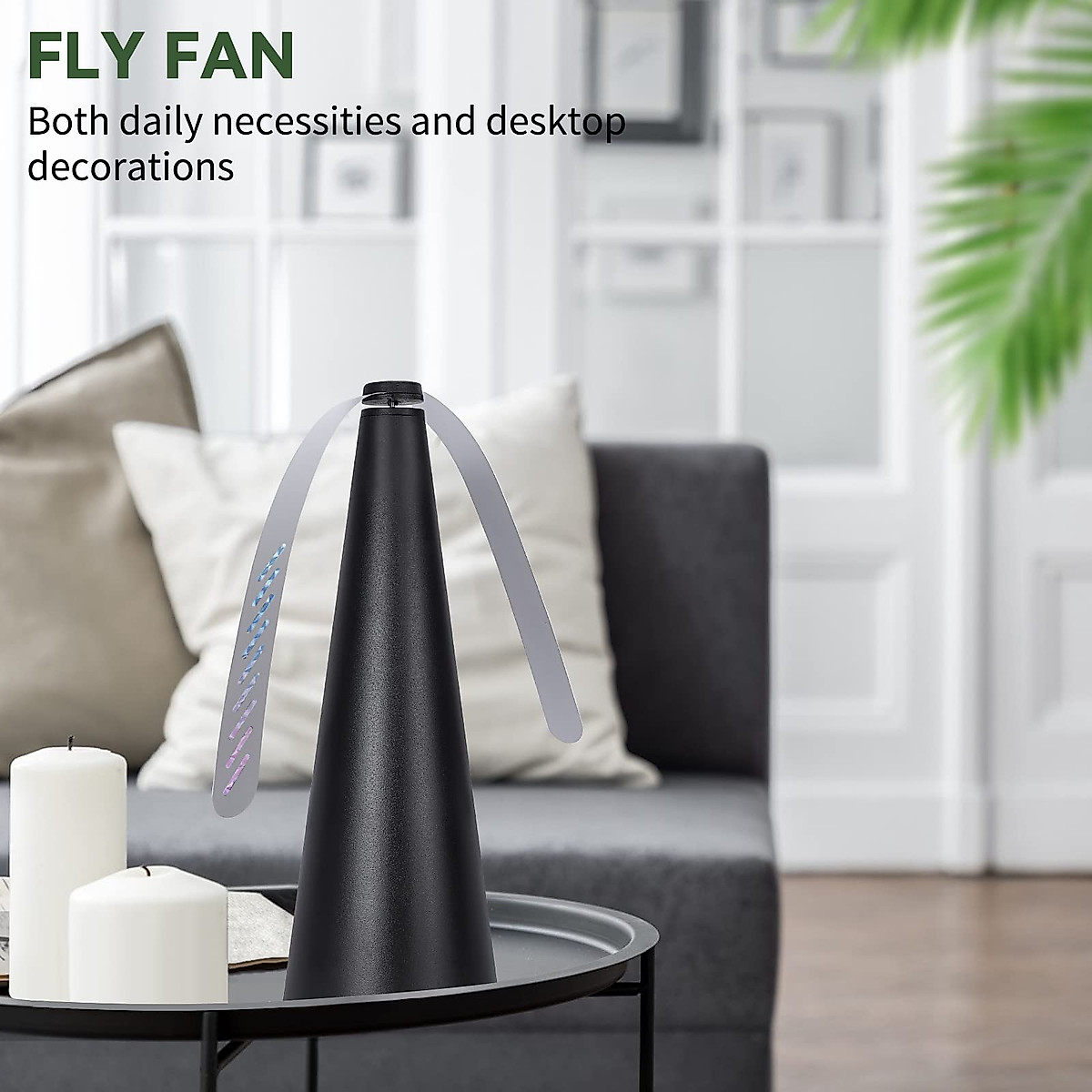 Fly Fans for Tables Fly Repellent for Outdoor Bug Fan Bugs Fly for Indoor Fly Insect Traps Fan Keep Flies and Bugs Zapper Table Patio Fly Fans Deterrent 3Pcs