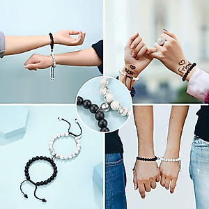 UNGENT THEM Matching Couples Bracelets Relationship His Hers Distance Friendship Bracelet Couples Jewelry Gifts for Women Men Him Boyfriend Girlfriend Bf Gf Friends Lover