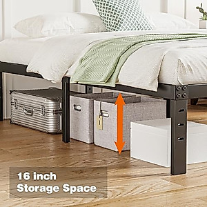 ZIYOO California King Bed Frames, 18'' Platform Bed Frame, 2000lbs Heavy Duty Steel Slat, Non-Slip Design, No Box Spring Needed, Easy Assembly, Quiet Noise Free, Under Bed Storage Space