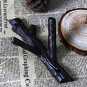 Ogrmar 2 Pcs Decorative Branch Cast Iron Wall Hooks/Hanger/Heavy Duty Home Storage Rack (Black)