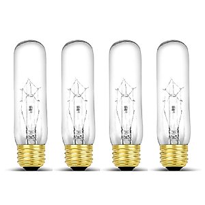 lumenivo Piano Light Bulb 40 watt 120 Volts 一 40T10/CL Light Bulb Display Replacement for Creative Hobbies 3090 一 T10 Bulb Medium Base (E26) Clear Incandescent Bulb for Illuminated Display 一 4 Pack
