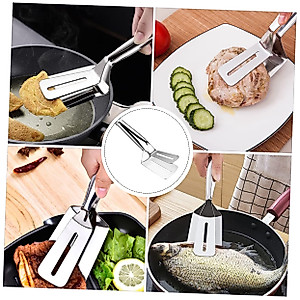 FUNOMOCYA 1pc Stainless Steel Spatula Clip chinese wok spatula Stainless Steel Food Tongs Pancake Shovel steak tongs bread tongs spatulas for nonstick cookware Kitchen Gadget fried Noodle