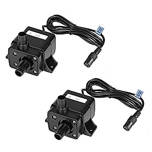 2 Pack 63 GPH (240L/H) Submersible Water Pump DC 12V 3.6W 9.8ft Lift for Fish Tank Pumping, Rockery Water, Bonsai Fountain