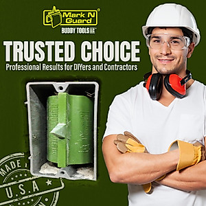 Mark N Guard by Buddy Tools LLC - Outlet Marker for Drywall Installation - Easy Drywall Marking Tool for Electrical Outlets, Electric Wire Protection Made with Strong ABS Plastic - No Measuring Needed