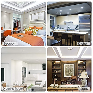 Energetic 5/6 Inch 5CCT LED Recessed Light, 2700K-6500K Selectable Downlight, Can Lights with Baffle Trim, CRI 90, Wet Rated, E26 Base, 10.5W=85W, Dimmable, Simple Retrofit Installation, ETL, 6 Pack