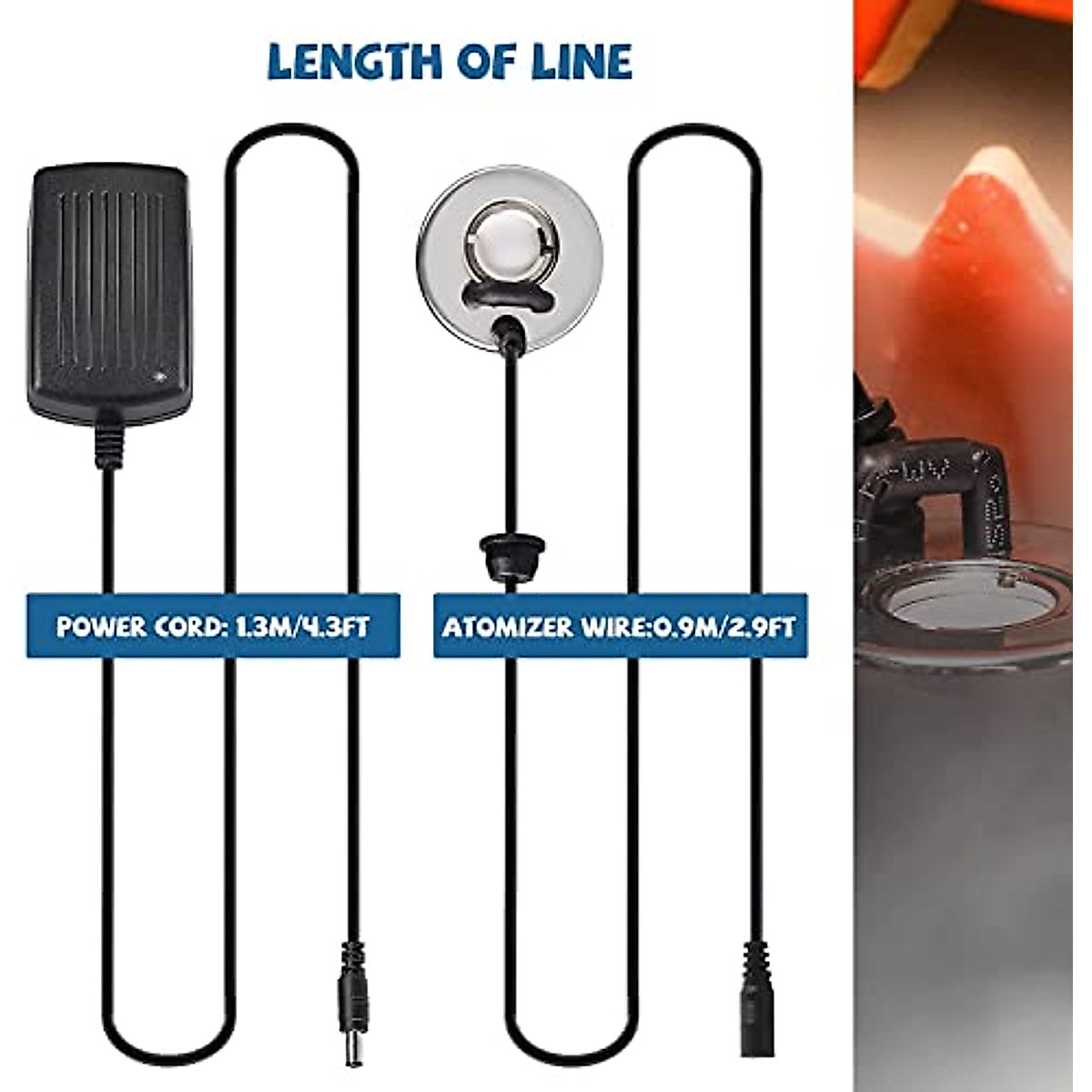 Mxmoonant Mist Maker 350ml/H, Halloween Party Ultrasonic Pond Fogger Aluminum Mister with Splash Guard for Water Fountain Rockery Holidays Decoration