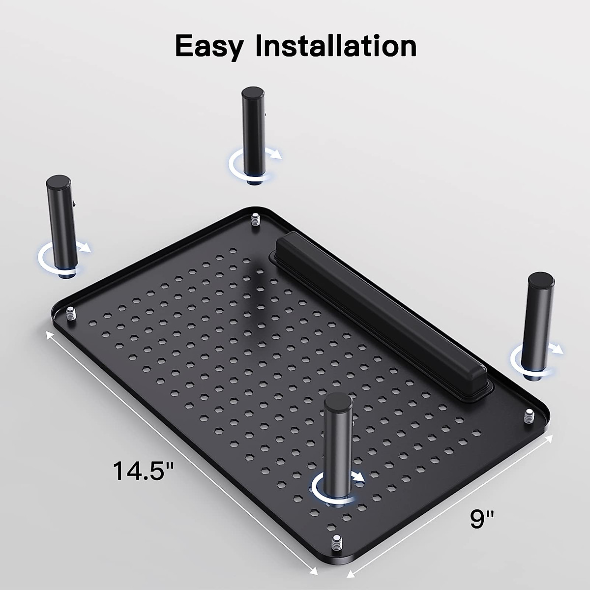 LORYERGO Monitor Stand, Computer Monitor Stand with Slot, Monitor Stand Riser with Adjustable Height, Laptop Stand for Desk with Ventilated Platform, Laptop Shelf, Monitor Shelf, for Home & Office