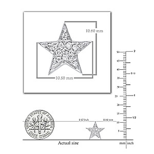Dazzlingrock Collection Round Natural White Diamond Star Fashion Stud Earrings for Women (0.20 ctw, Color I-J, Clarity I1-I2) in 14K White Gold