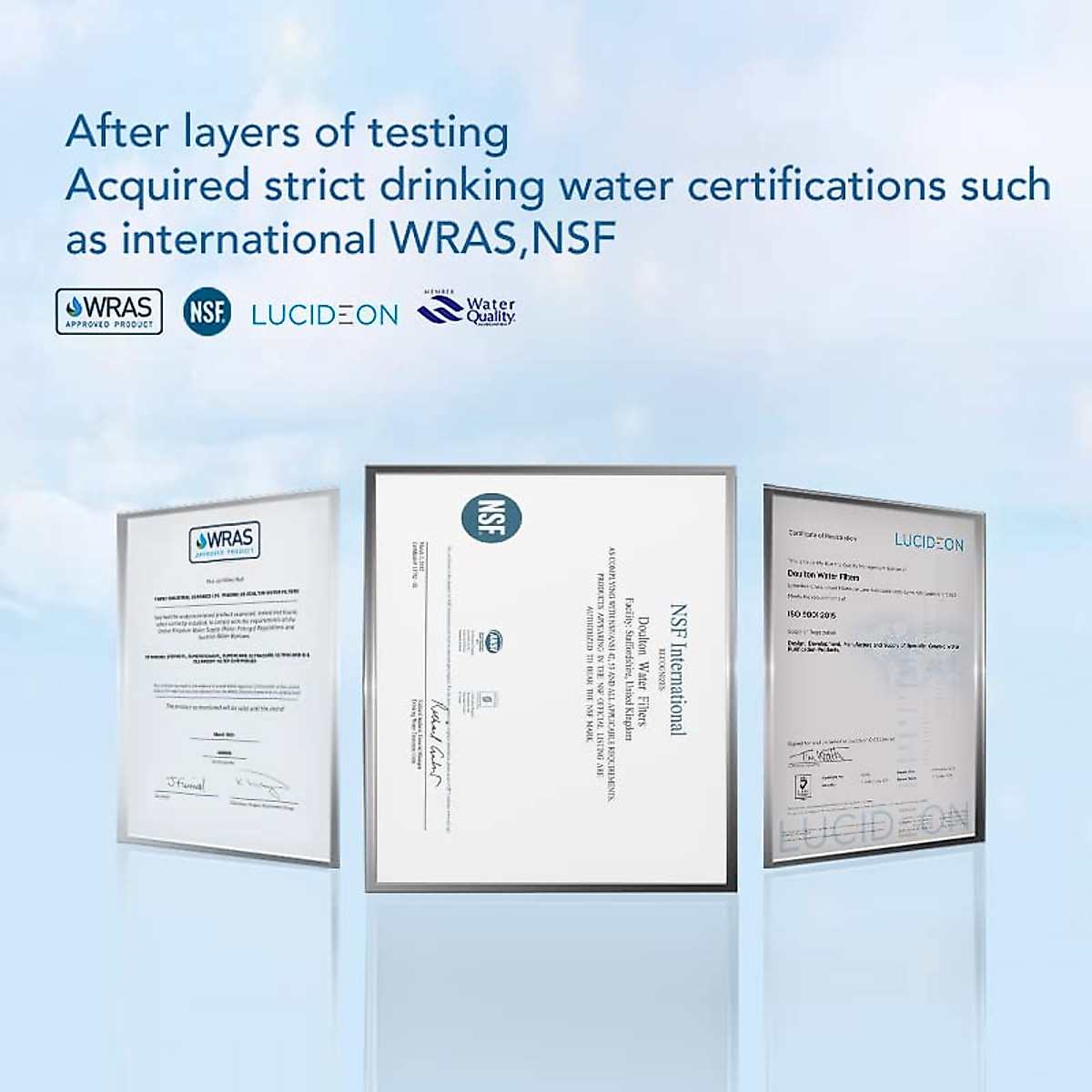 FACHIOO Countertop Water Filter, NSF/ANSI 42&53 Certified,4-Stage Stainless Steel Faucet Water Filter for 8000 Gallons, Reduces Heavy Metals, Bad Odor and 99% Chlorine(1 Ceramic Filter Included)