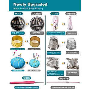 Sewing Needle Thread Kit Adults: Newly Upgraded 249 Pcs Professional Hand Sewing Supplies Kits - Large Sewing Kit for Adults Basic Starter Beginners Travel Emergency Sew Repair Set
