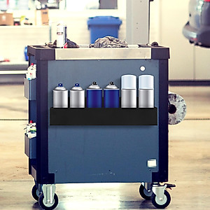 Gisafai 2 Pcs Magnetic Aerosol Spray Can Holder Heavy Duty Magnet Toolbox Bottle Holder Easy Install Spray Can Organizer Wall Mounted Spray Bottle Rack for Garage (Black,16.54 x 3.15 x 4.33 Inch)