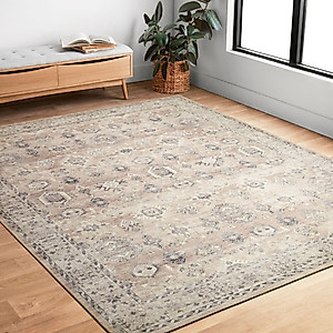Loloi II Hathaway Collection HTH-03 Java/Multi 2'-0" x 5'-0", .25" Thick, Accent Rug, Soft, Durable, Printed, Modern, Low Pile, Non-Shedding, Easy Clean, Living Room Rug