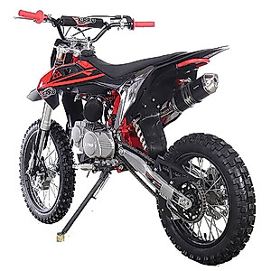 X-PRO Sail 125cc Zongshen Brand Engine Dirt Bike with 4-Speed Manual Transmission! Kick Start, Big 17"/14" Tires! (Red)