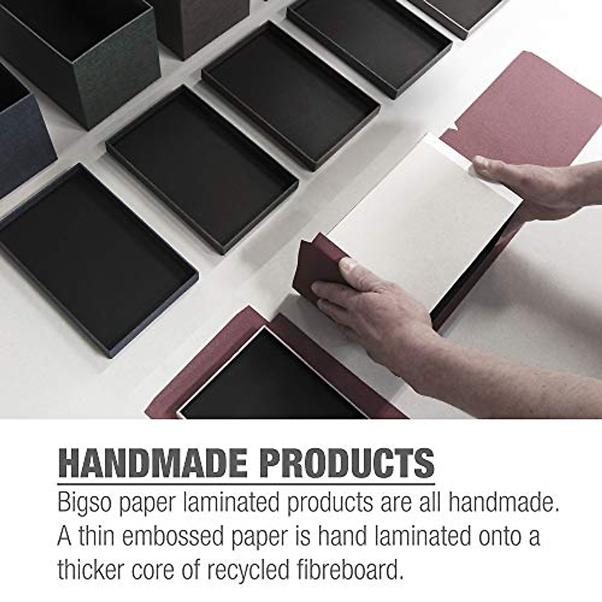 Bigso Birger 2-Drawer Canvas Fiberboard Easy Pull Handle Document Letter Box, 5.7 x 13 x 9.8 in, Grey