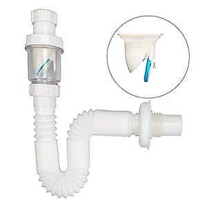 bretoes 1-1/4 Inch Anti-Odor Expandable Flexible Universal Sink Drain Pipe Wash Basin S Tube Down Tube P Trap Tubing (1 1/4 A)