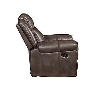 Acme Furniture Leather Motion Recliner with Tight Back and Seat, Brown