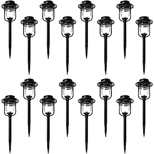 Home Zone Security Pathway & Garden Solar Glass Lights Stainless Steel (16-Set)