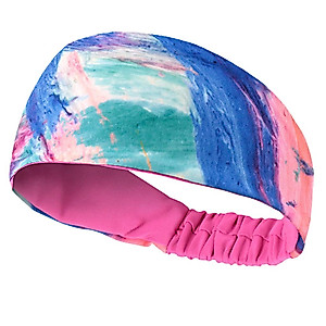 Headband for Women Men Running Athletic Hair Head Band Elastic Yoga Workout Non-Slip Moisture Wicking HeadBand