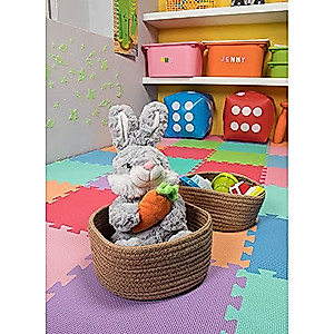 Juvale Woven Baskets for Storage, Brown Hemp Rope Basket (2 Sizes, 2 Pack)