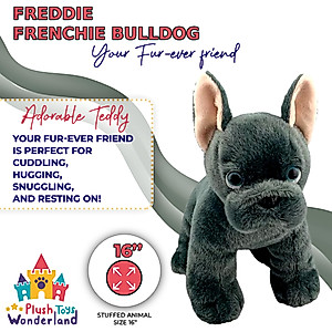 PLUSH TOYS WONDERLAND Freddie The Frenchie Stuffed Animal, French Bulldog Plushie, Playful Plush Toy Cuddly Ideal Gift for Kid – 8 Inch