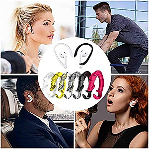 SUOFEIK 4 Pairs Ear Hooks Compatible with Apple AirPods 3 ,1, 2 and Pro, Anti-Slip Anti-Drop Ear Covers AirPods Accessories for Running, Cycling and Other Indoor-Outdoor Activities (2+2White)