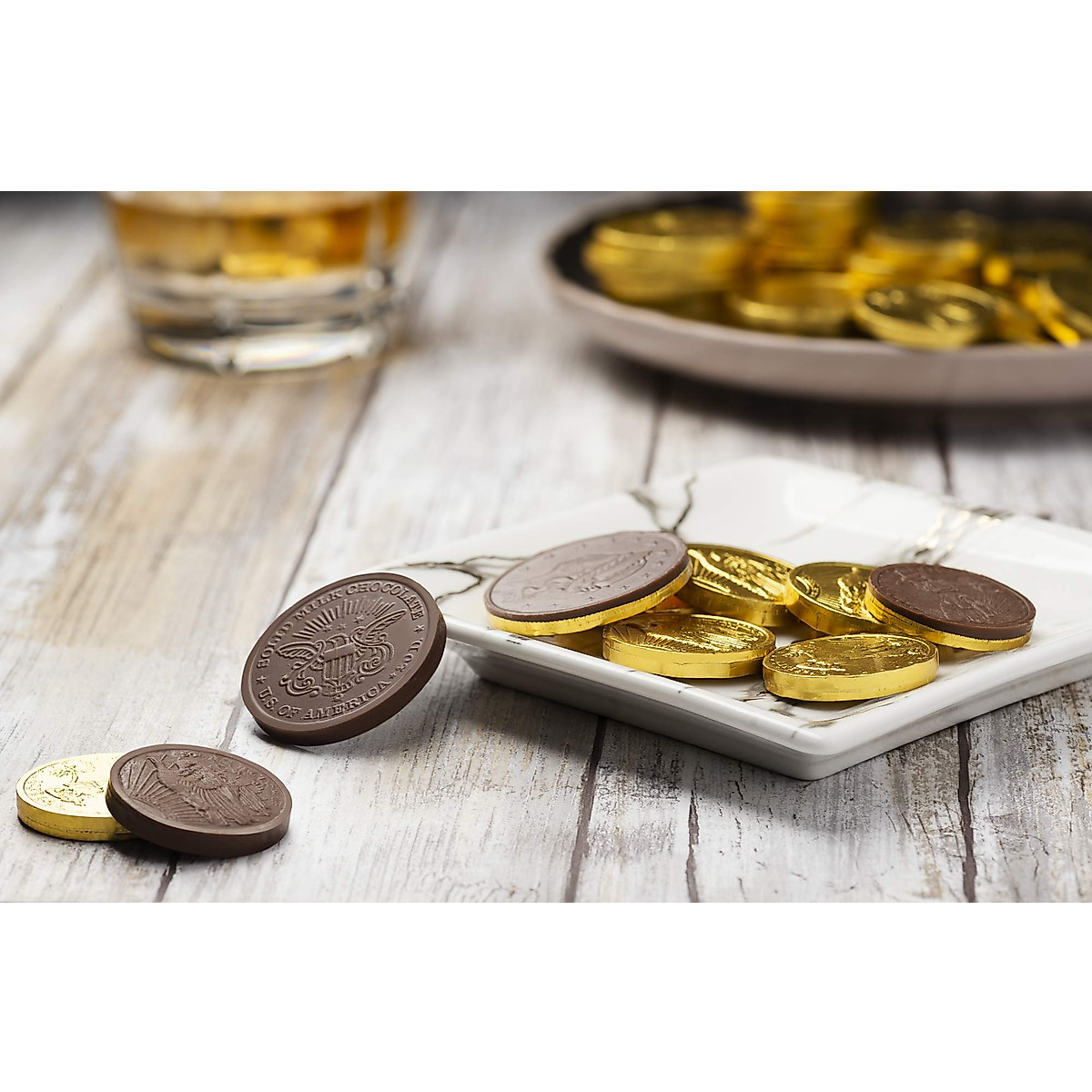 Madelaine Gold Chocolate Coins – St. Patrick’s Day Candy - Gold Foil Wrapped Milk Chocolate Coins Lucky Party Favors – Assorted Sizes 1/2 LB