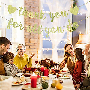 KUNGOON Thank You for All You Do Banner,Funny Glittery Thank You Sign,Graduation Retirement Office Party Decor,Staff/Employee/Teacher/Doctor/Nurse/Pastor Appreciation Party Decoration