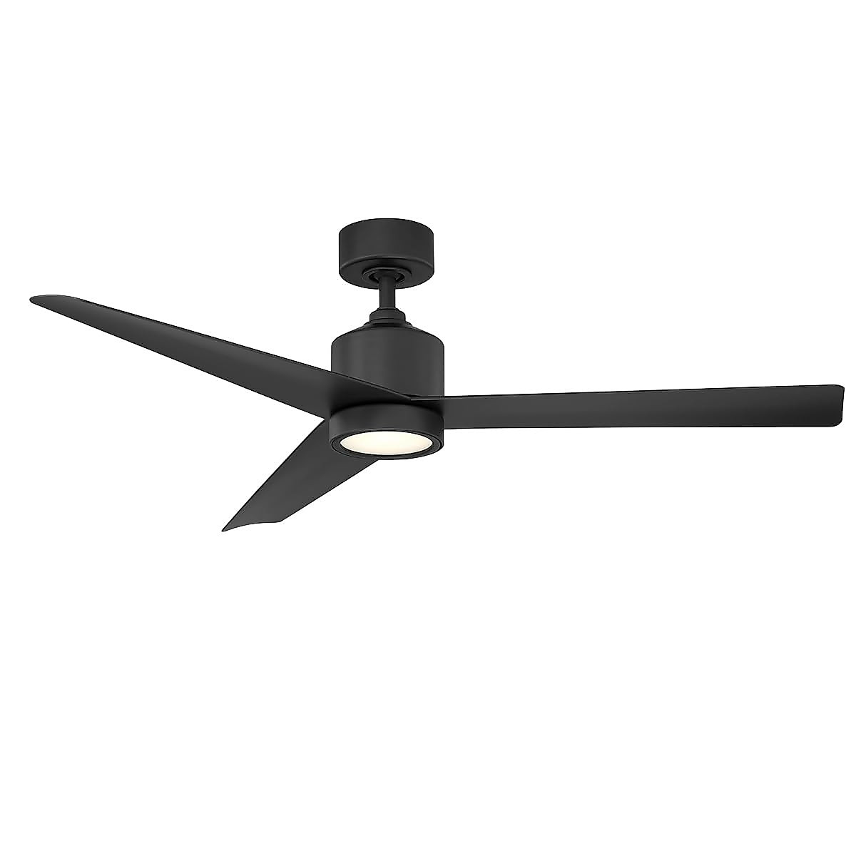 Lotus Smart Indoor and Outdoor 3-Blade Ceiling Fan 54in Matte Black with 3000K LED Light Kit and Remote Control works with Alexa, Google Assistant, Samsung Things, and iOS or Android App