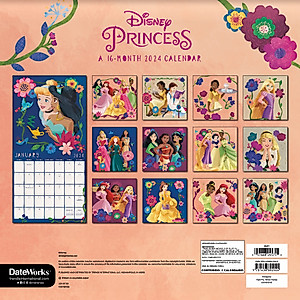 Disney Princess Calendar 2024 - Deluxe 2024 Disney Princesses Wall Calendar Bundle with Over 100 Calendar Stickers (Disney Princess Gifts, Office Supplies)