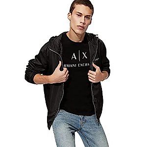 A|X ARMANI EXCHANGE mens Classic Crew Logo Tee T Shirt, Black, Small US
