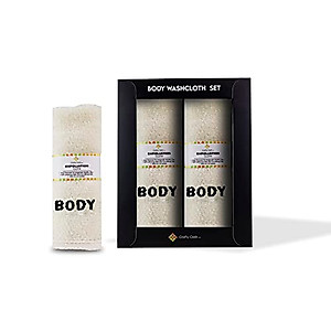 Crafty Cloth 4-Pack Spa Exfoliation Cloths – Dual-Sided Soft & Exfoliating Body Washcloths for Luxurious Scrubbing and Skin Rejuvenation | Personalized Body Care | 12x12 Fast-Dry Towels | Beige