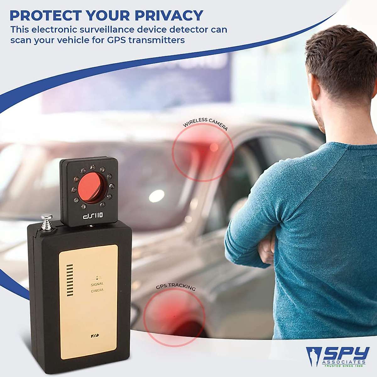 Spy Hawk Maxi-Tech Personal Hidden Devices Detector - Perfect for Detecting Hidden Cameras, Hidden GPS Trackers, Computer Transmitters, and Audio Bug Detector - Anti-Spy RF Detector Up to 10 GHz