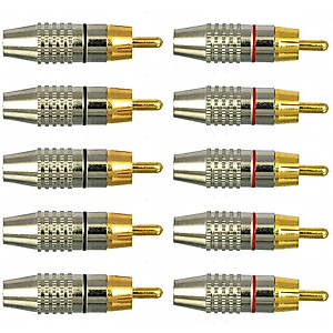 CESS RCA Plug Solder Gold Audio Video Connectors (10 Pack)