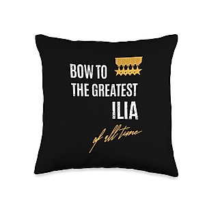 Custom Ilia Gifts & Accessories for Men Bow to The Greatest Ilia of All Time First Given Name Throw Pillow, 16x16, Multicolor
