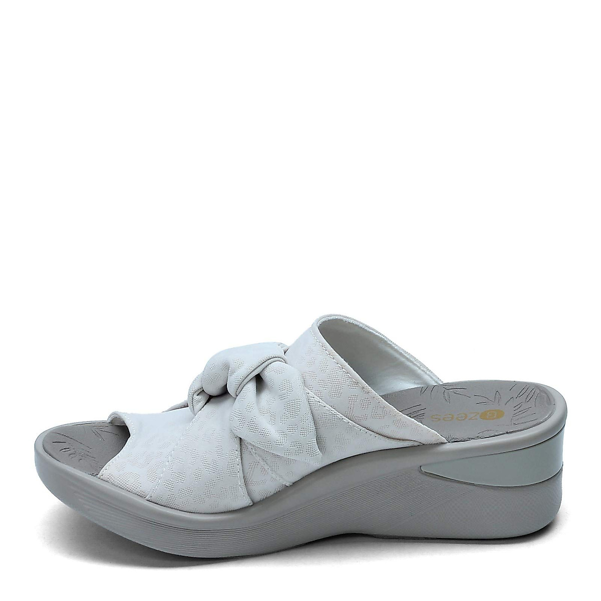 BZees Women's Smile Wedge Sandal, Cream, 8 M