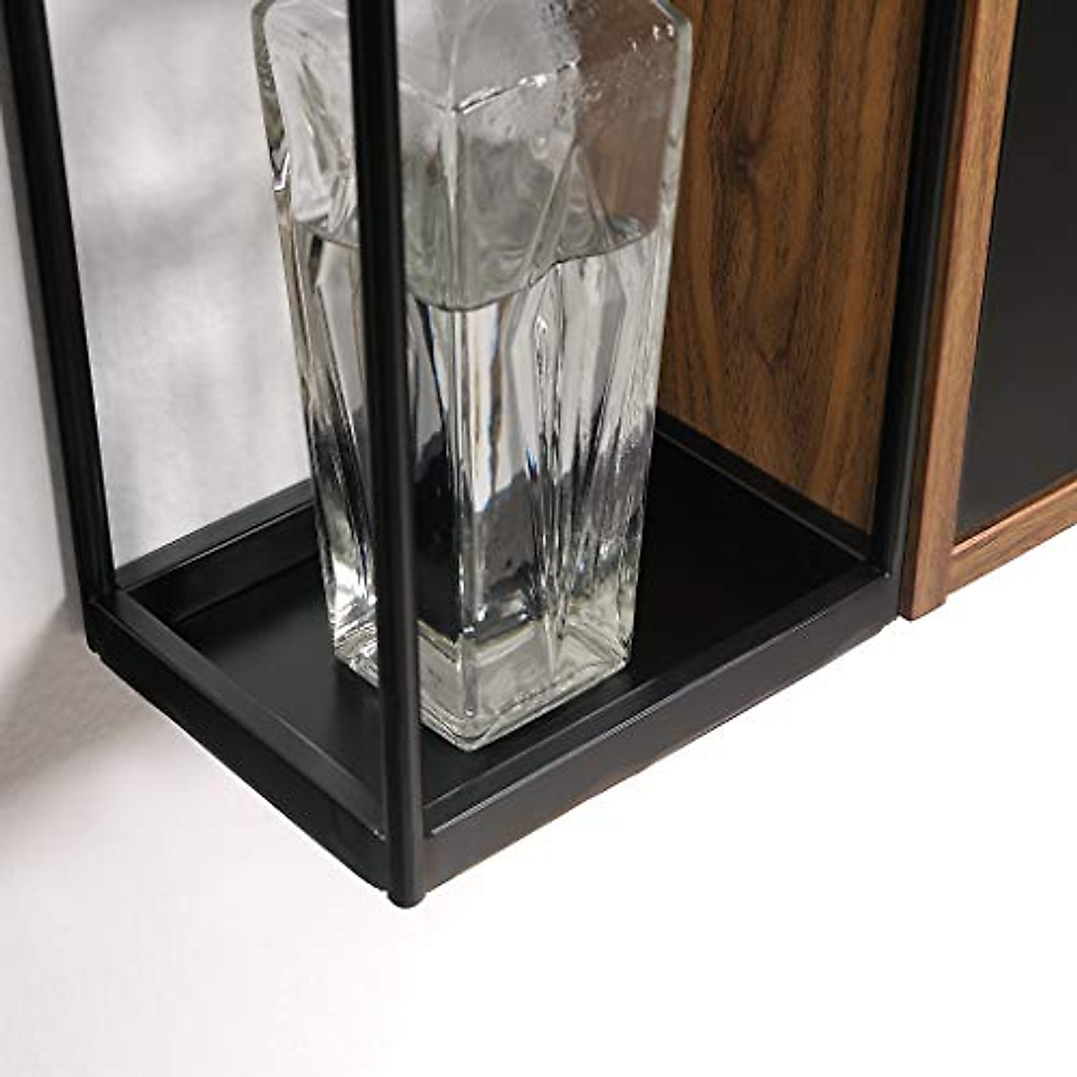 Sauder Harvey Park Wall Bar, L: 33.27" x W: 5.91" x H: 25.0", Grand Walnut Finish