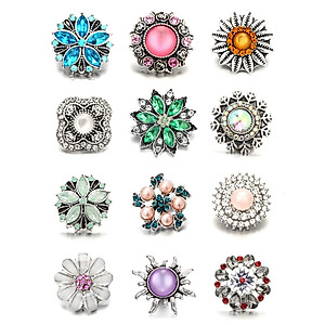 LOVGLISTEN 12pcs 20mm Snap Button Chunk Jewelry Charms Snap Bracelet Accessories for Women (8)