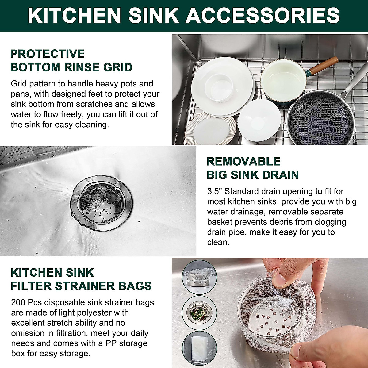 Homikit 33 x22 Inch Drop In Kitchen Sink, 16 Gauge Stainless Steel Topmount Single Bowl Kitchen Sinks with 2-Hole R10 Corner, 10" Deep Large Farmhouse Workstation Sink with Rinse Grid & Strainer Bags