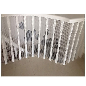 MAGFYLY Chicken Wire Mesh Plastic Fence Net, Child Safety Net, Staircase Balcony Anti-Fall Net, Chicken Duck Rabbit Breeding Netting, Cat Net, Lawn Protection Nets, White, 1x3m