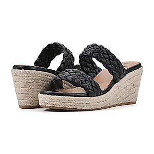 WHITE MOUNTAIN Women's Yoyo Platform Sandal, Black/Smooth, 8 M