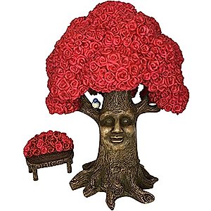 GlitZGlam Fairy Garden Miniature Tree: Mrs. Rose The Pink Rose Tree of Azar (9 Inch Tall) for The Garden Fairies and Gnomes - from The Beautiful Azarian Collection. A Fairy Garden Accessory