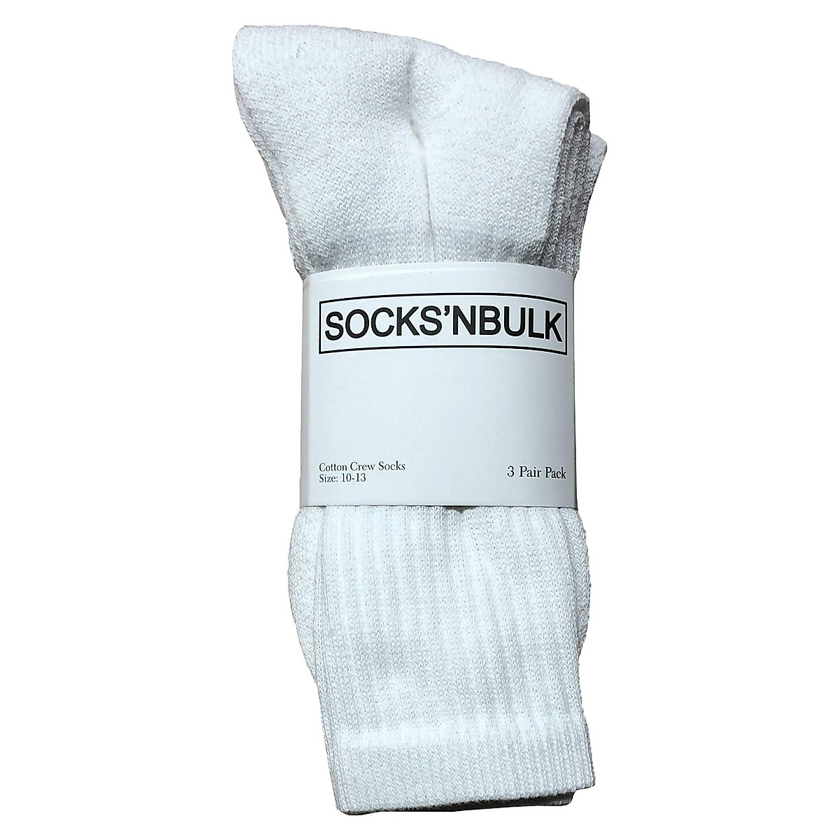 SOCKS'NBULK 60 Pairs Mens Wholesale Bulk Sports Crew Socks, Athletic Socks Case Pack Options (10-13, White)