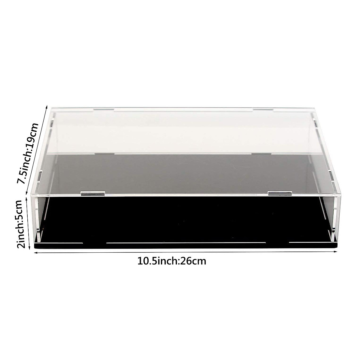 Evron Display Case for Collectibles Assemble Clear Acrylic Box Alternative Glass Case for Display Action Figures Home Storage & Organizing Toys (10.5x7.5x2 inch; 26x19x5 cm)