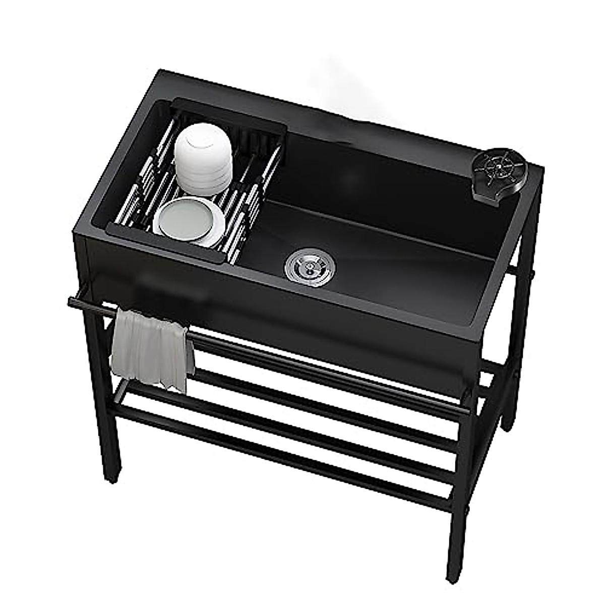 MARQI Commercial Sink,Stainless Steel Utility Sink,Restaurant Catering Kitchen Sink,Floor-Standing Large Capacity,Adjustable Leg Height,Easy to Clean,for Restaurant,Outdoor. (Size : Stretched)