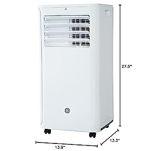 GE 6,100 BTU Portable Air Conditioner for Small Rooms up to 250 sq ft., 3-in-1 with Dehumidify, Fan and Auto Evaporation, Included Window Installation Kit