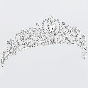 AOPRIE Silver Tiaras and Crowns for Women Girls Princess Crystal Crown with Combs Women's Headbands Bridal Wedding Prom Birthday Party Headbands for Women
