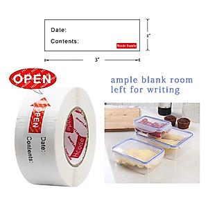 Hcode 1 x 3'' Self-Adhesive Removable Freezer Food Storage Labels - Easy Clean Leaves No Residue - Meal Prep Labels Plastic Paper Sticker Perfect for Reusable Containers 300 Stickers(1x3" Fill in)