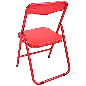 Elevon Pack of 2 Steel Frame Metal Foam Padded Folding Chairs for Kids, Green/Red