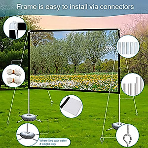 Projector Screen and Stand 100 Inch Portable Outdoor Projection Screen 16:9 4K HD Movie Projection Screen with Carry Bag for Indoor Outdoor Home Theater Film Night Party Camping Foldable Anti Crease
